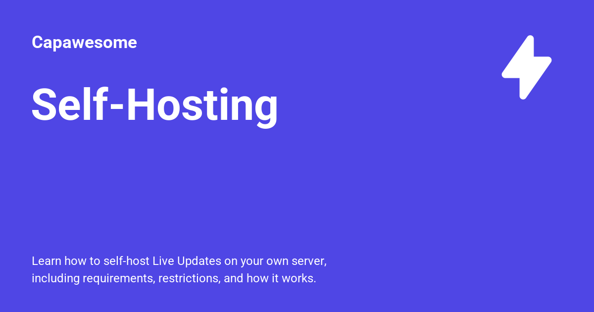 Self-Hosting - Capawesome