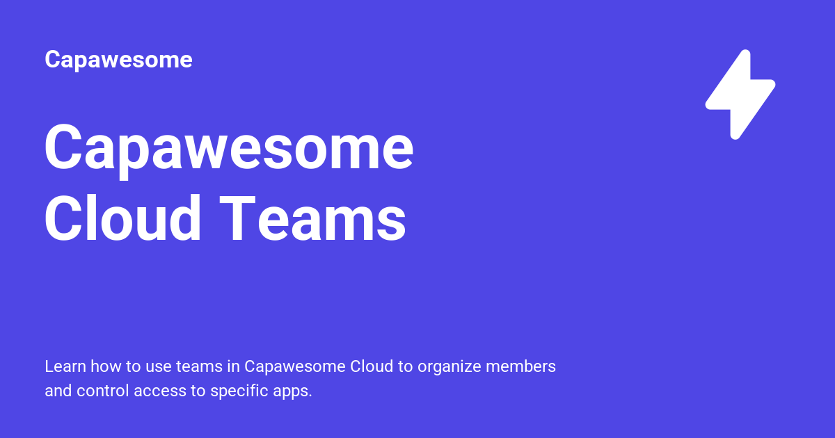 Capawesome Cloud Teams - Capawesome