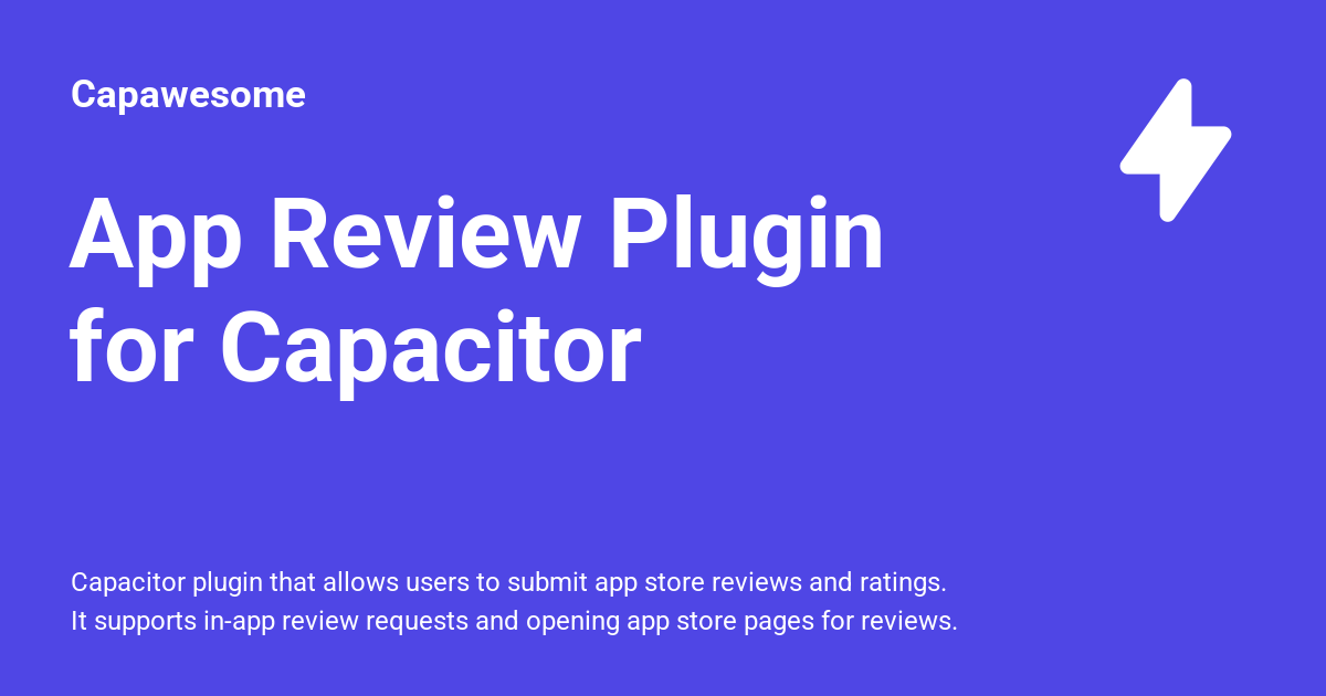 App Review Plugin for Capacitor - Capawesome