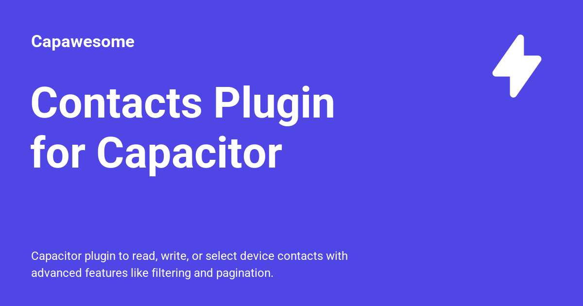 Contacts Plugin for Capacitor - Capawesome