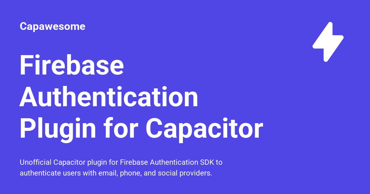 Capacitor Firebase Authentication Plugin Capawesome