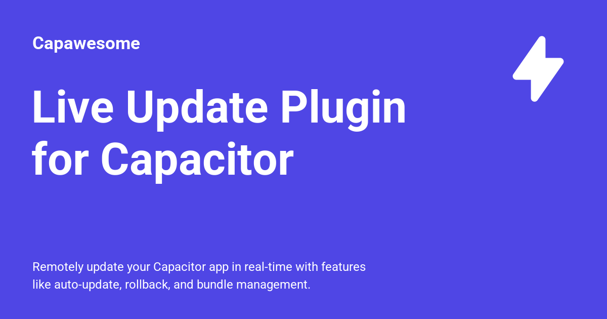 Live Update Plugin for Capacitor - Capawesome