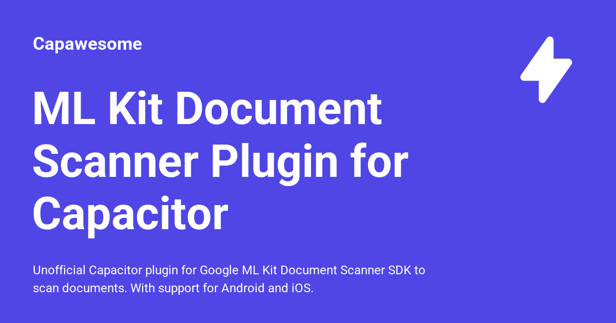 ML Kit Document Scanner Plugin for Capacitor - Capawesome